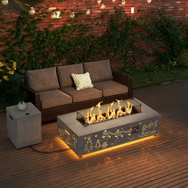 Evita 42" Propane Fire Pits for Outdoor 50,000 BTU Gas Fire Pit Table ...