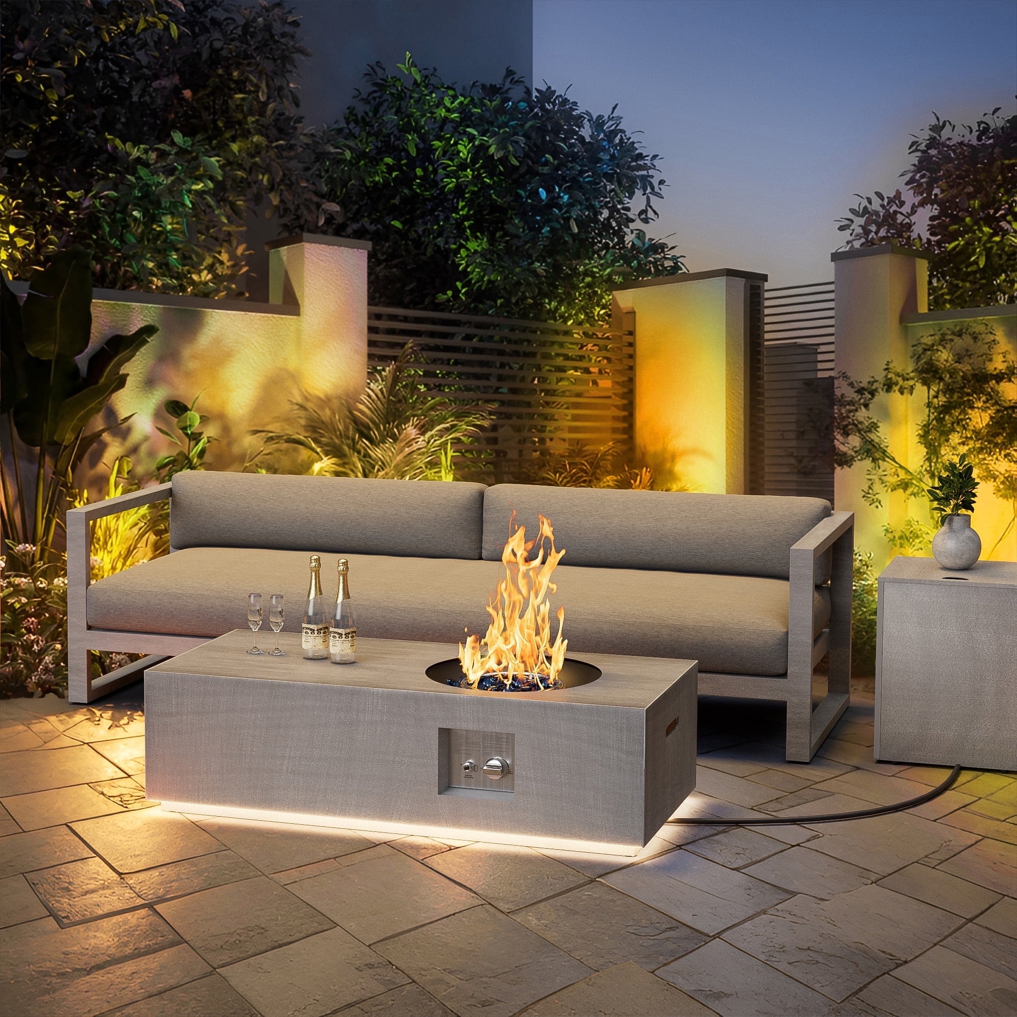 Evita 48" Propane Fire Pits for Outdoor 50,000 BTU Gas Fire Pit Table ...