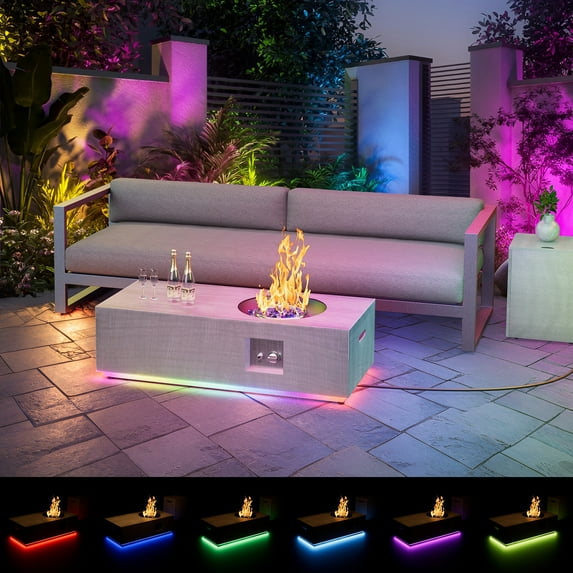 Evita 48" Propane Fire Pits for Outdoor 50,000 BTU Gas Fire Pit Table ...