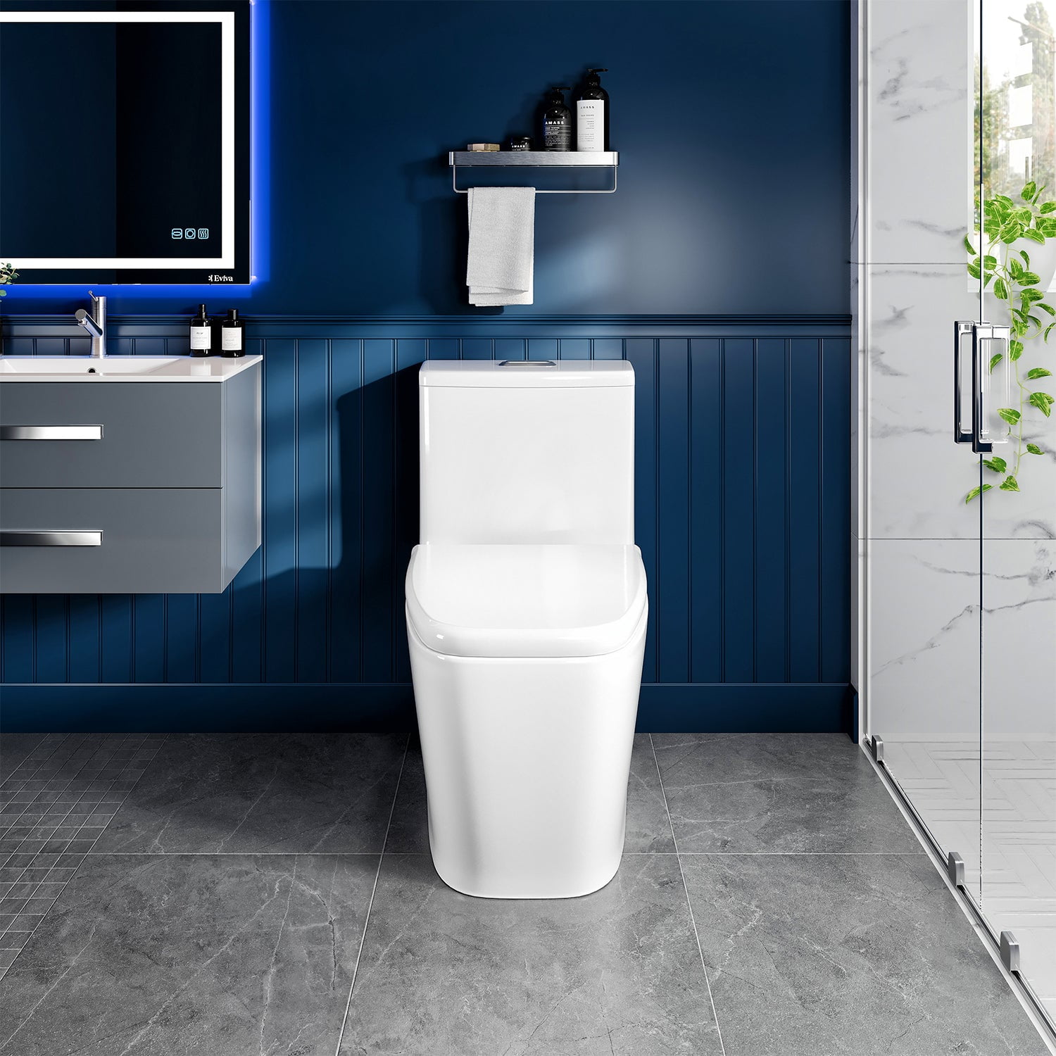 Eviva Acadia One Piece Toilet in White - Walmart.com
