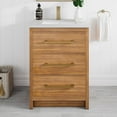 Eviva Curio 24"W x 18"D Walnut Bathroom Vanity with White Carrara ...