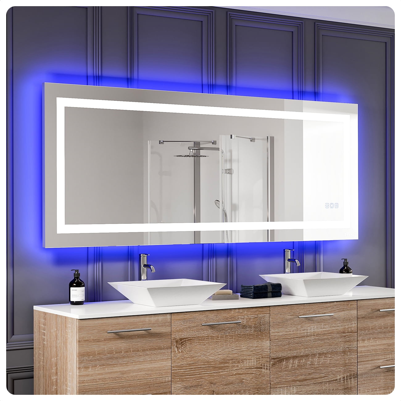 Eviva EVMR52-72X28-LED Deco Piece Wall Mounted Lighted Bathroom Vanity ...
