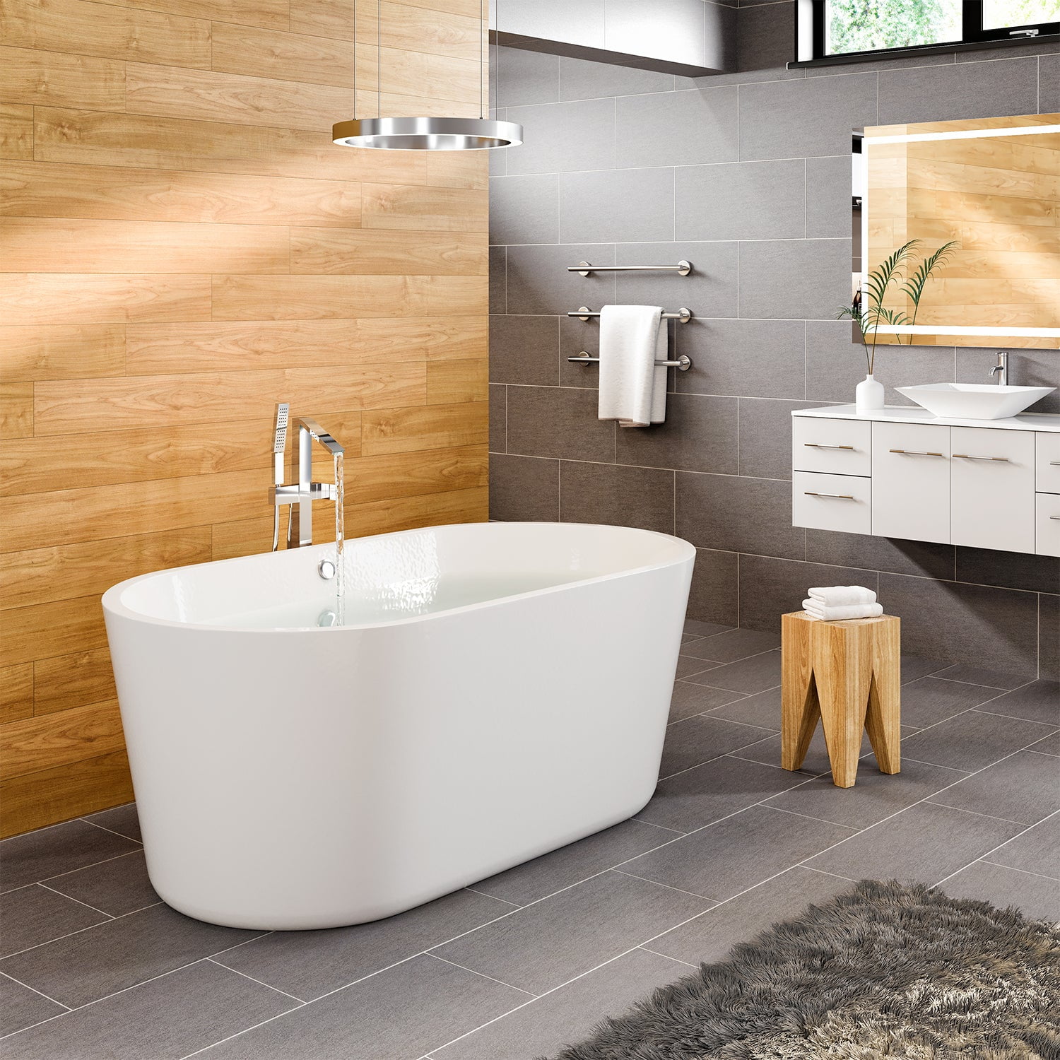 Eviva Queen 60 inch White Acrylic Free Standing Bathtub - Walmart.com