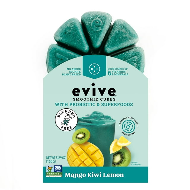 Evive Smoothie Cubes with Probiotics & Superfoods - Mango Kiwi Lemon 5 ...