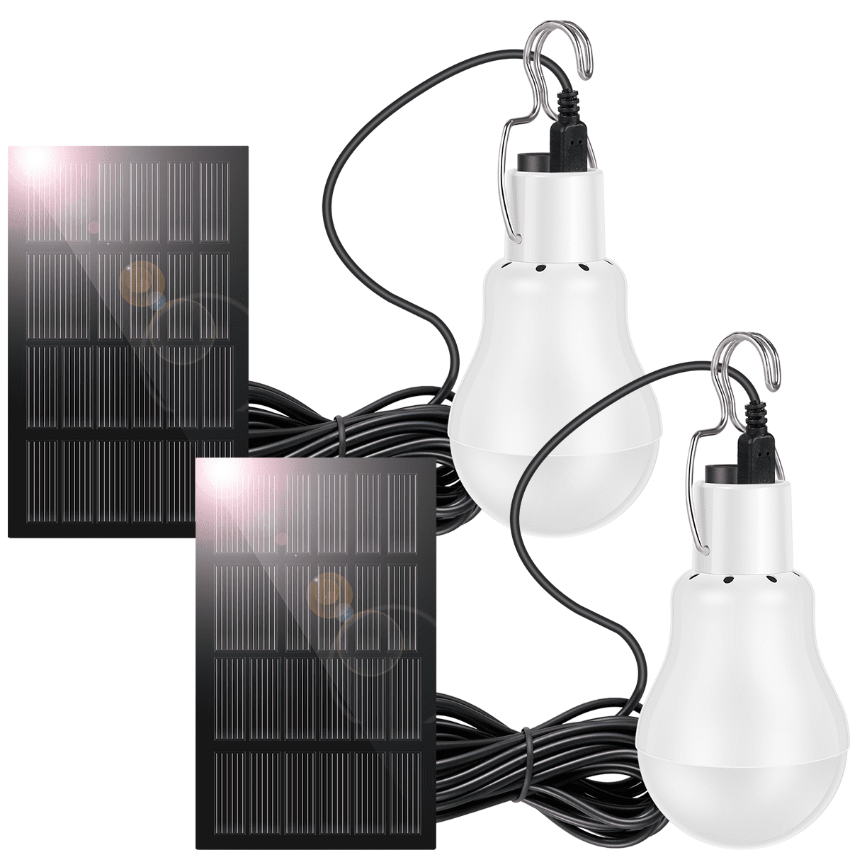 Evjurcn 1/2Pcs Solar Powered LED Shed Light Bulb Solar Light Bulb ...