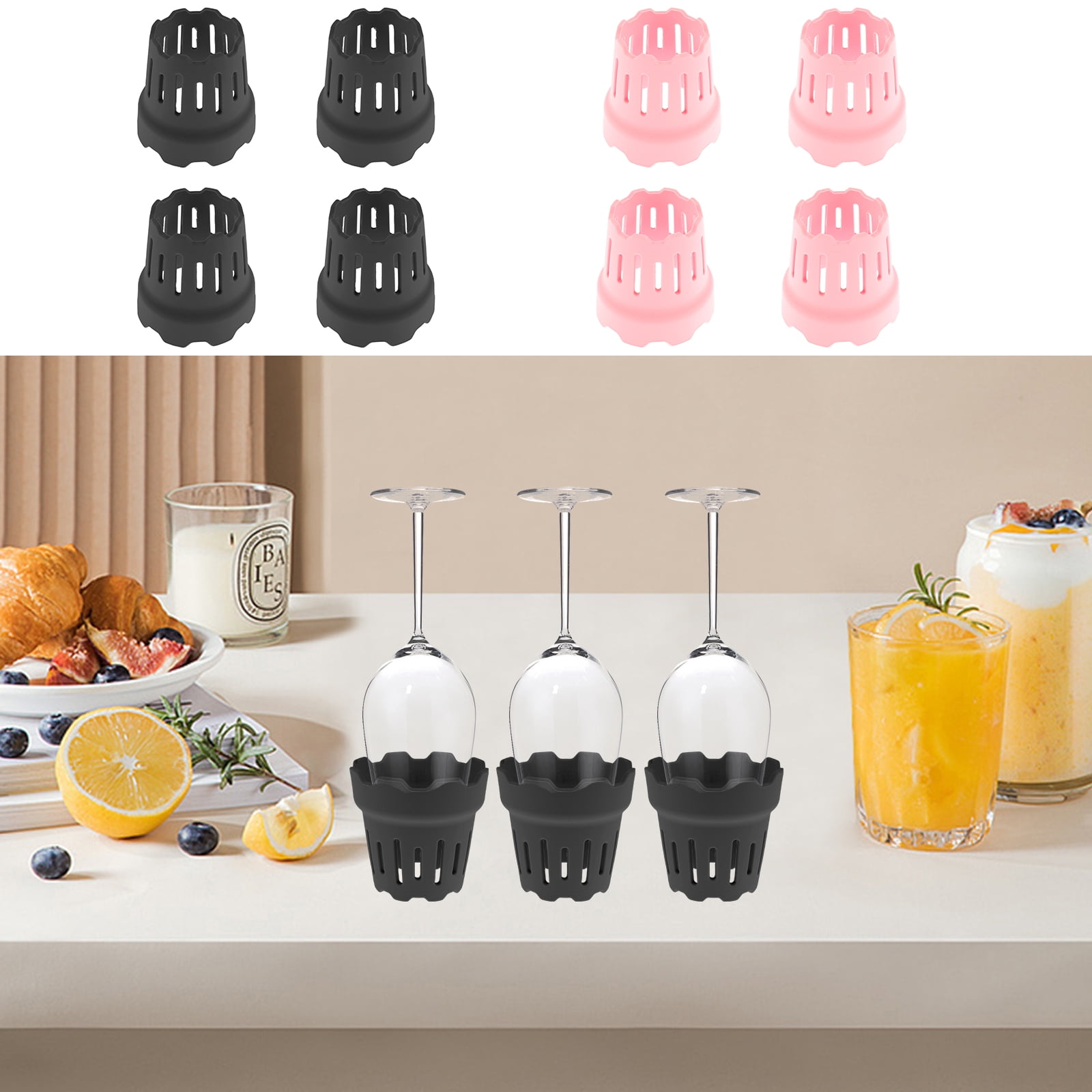 Evjurcn 4 Pack Silicone Water Bottle Drying Rack Stackable Drinking ...