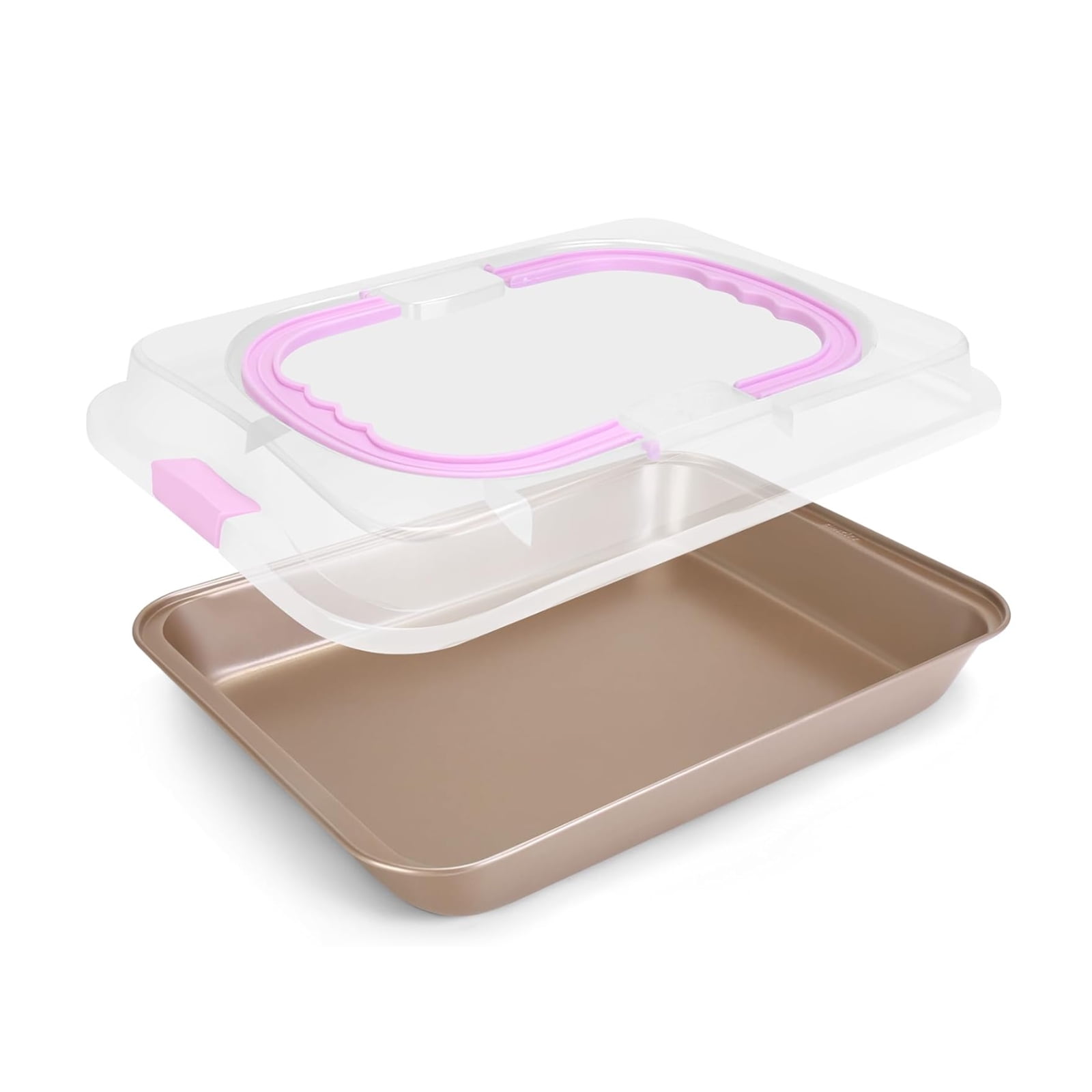 Evjurcn Baking Pan with Lid 10x14 Inch Cake Pan with Wide Handle Non ...