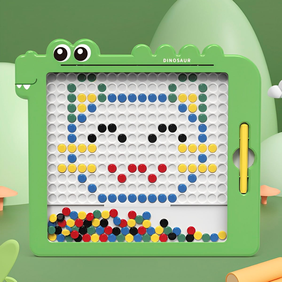 Evjurcn Magnetic Drawing Board for Toddlers Colorful Magnet Beads ...