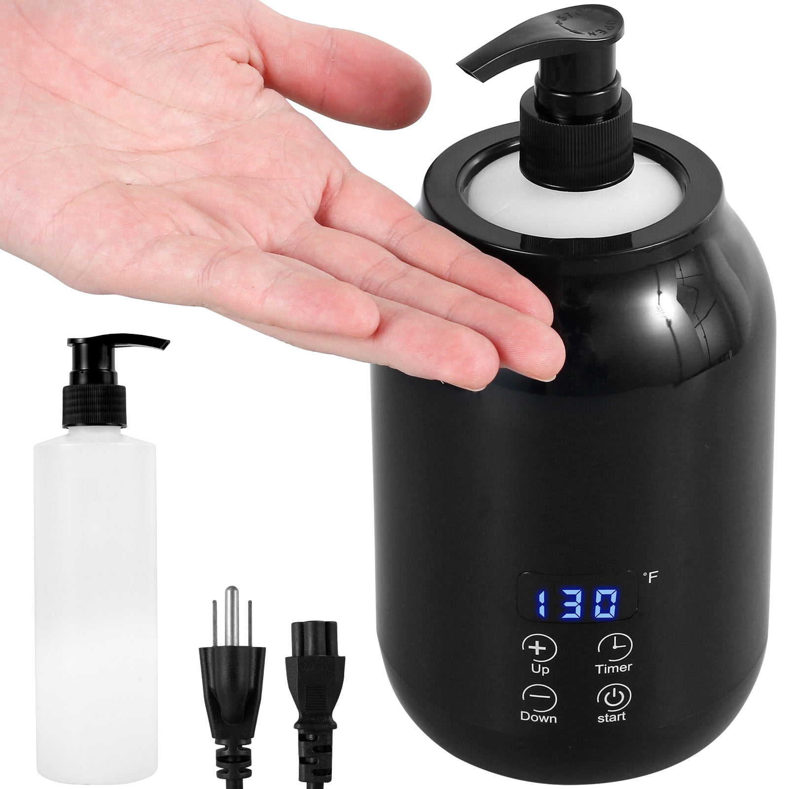 Newsoul Massage Oil Warmer Smart Touch Key Electric Lotion Heater With 2 Oil Bottle Dispenser