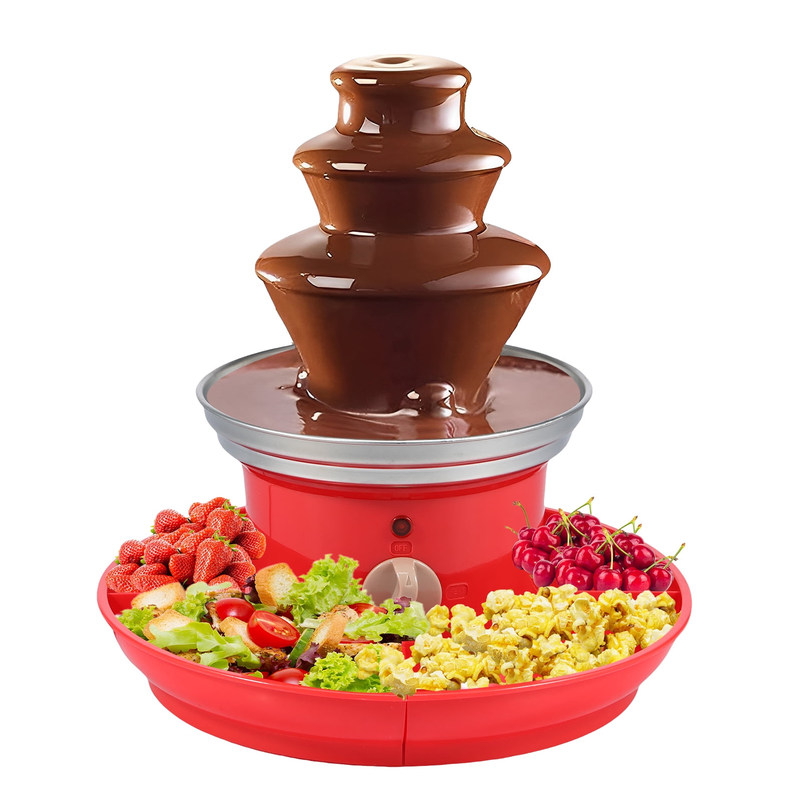 Evjurcn Mini Chocolate Fountain with Removal Serving Tray 3 Layer Milk ...
