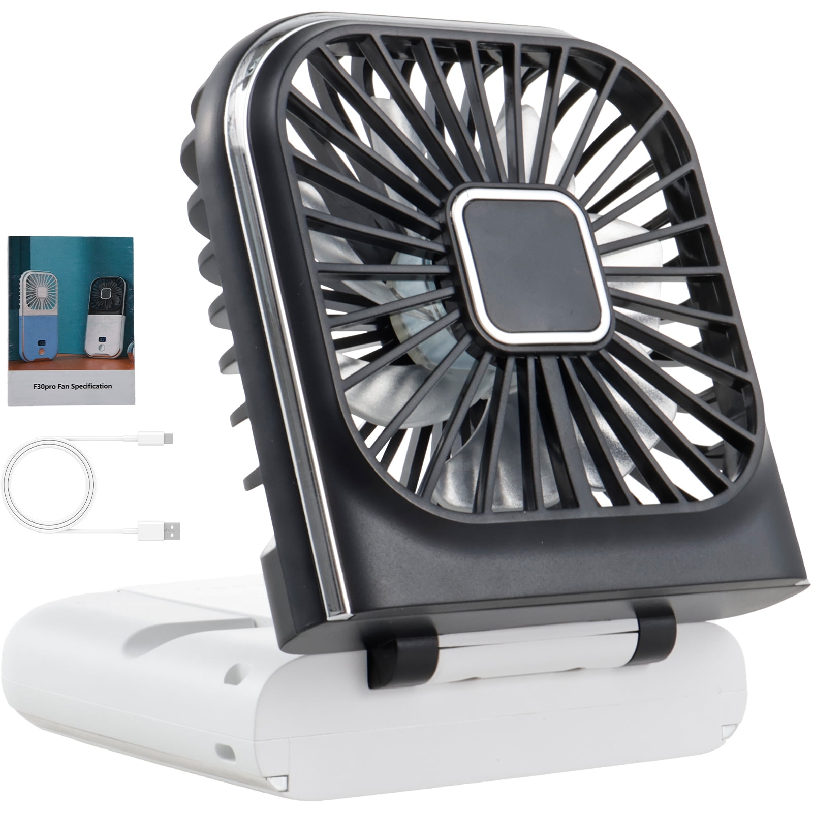Evjurcn Portable Handheld Fan 3000mAh USB Fan Rechargeable Battery ...