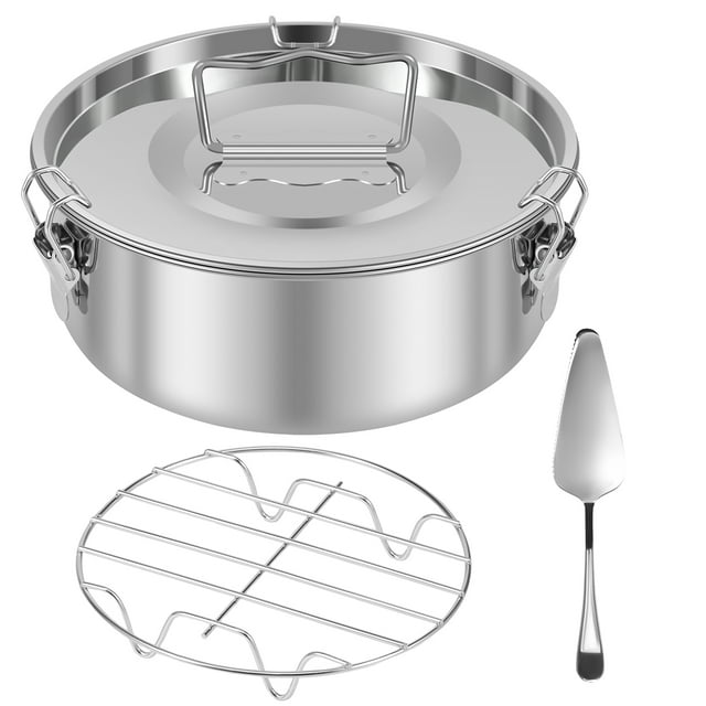 Evjurcn Stainless Steel Flan Mold with Lid 1.5QT Flan Pan for Instant Pot 6-8QT Flan Maker with ...