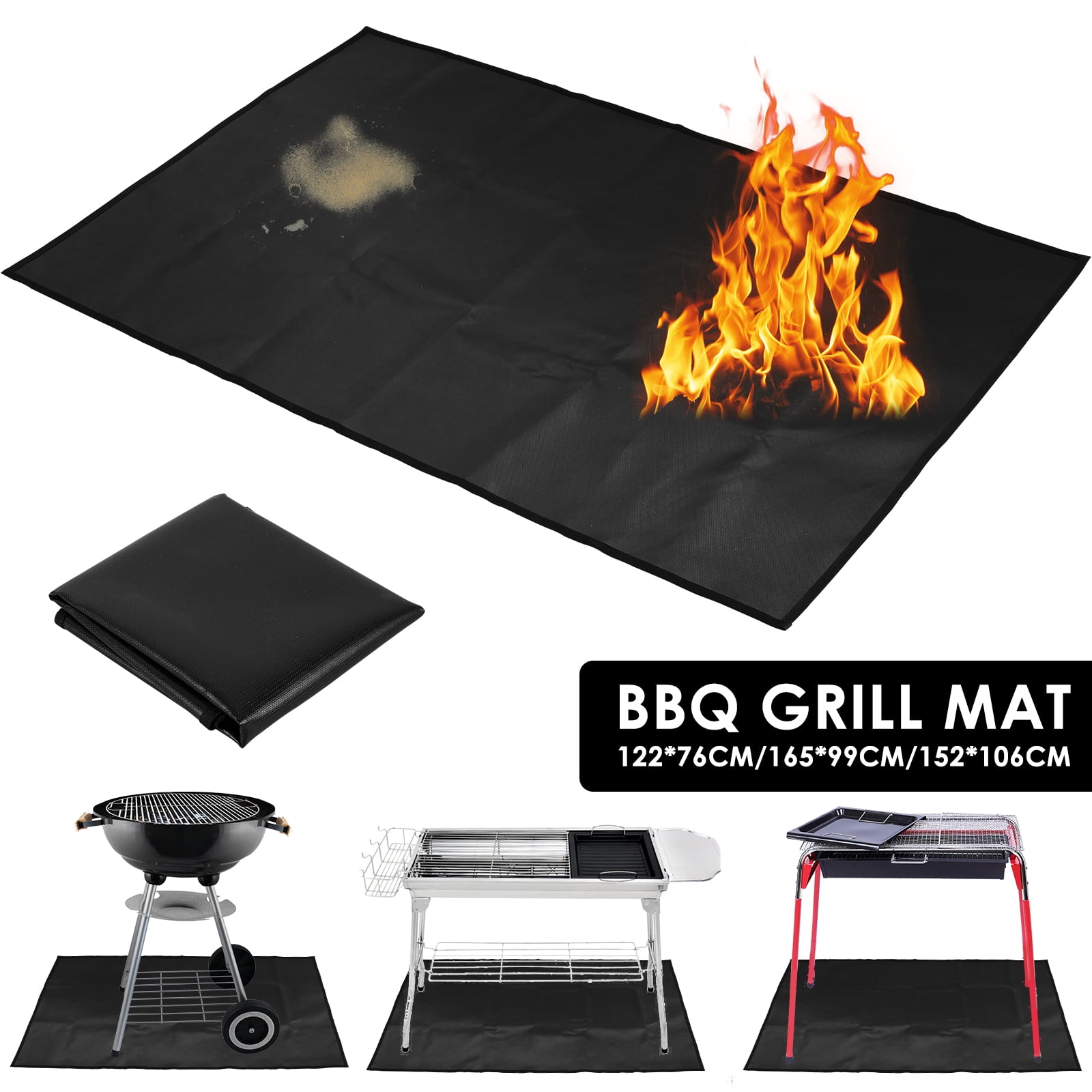 Evjurcn Under Grill Mats,48x30in BBQ Floor Mats, Deck Patio Protector ...