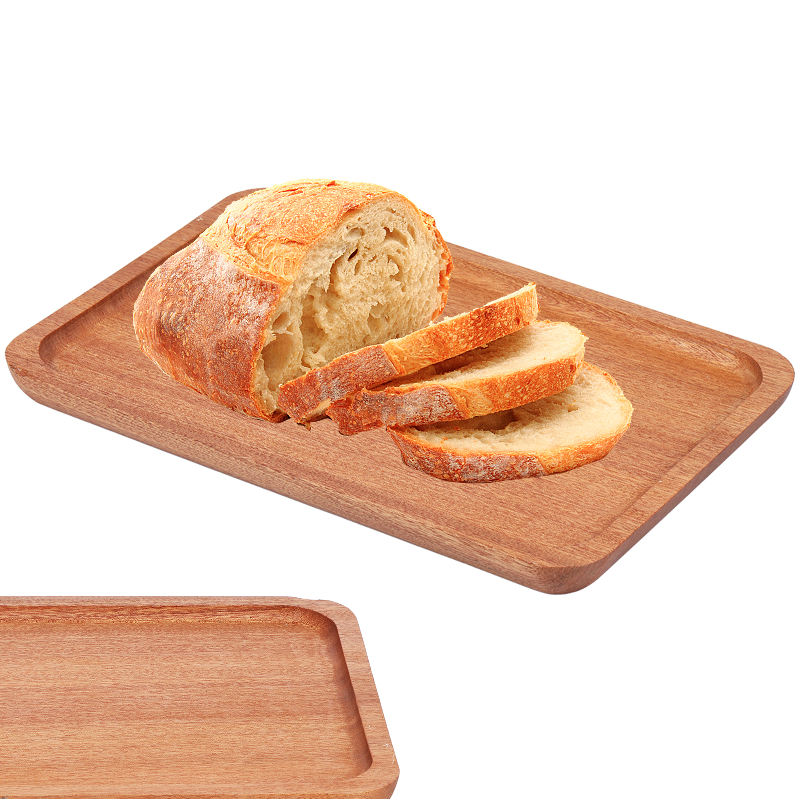 Evjurcn Wood Serving Trays Natural Wood Cutting Board Rectangle Wood ...