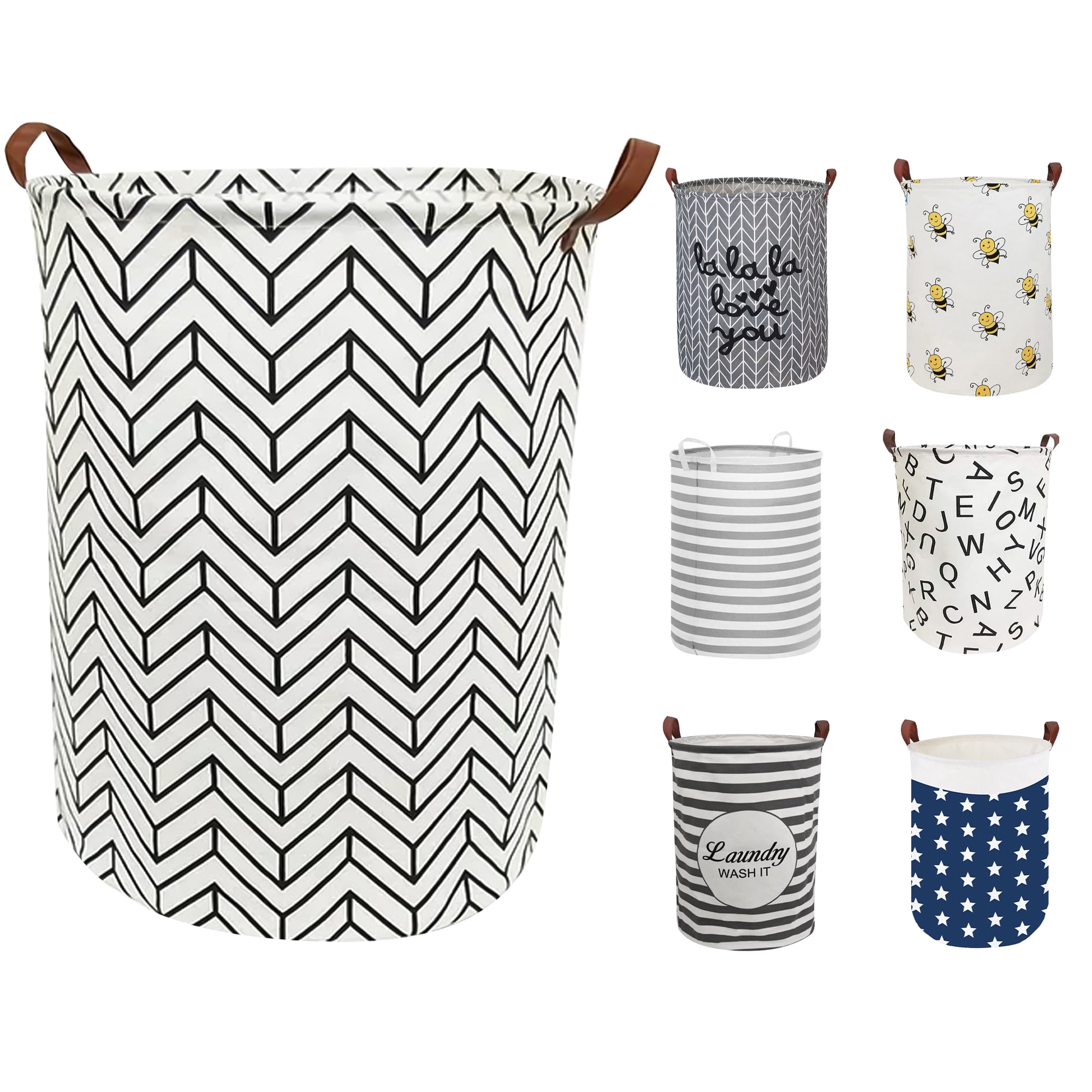 Furrygo Large Laundry Basket, Waterproof Canvas Laundry Hamper ...