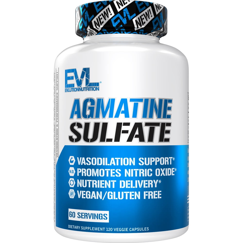 Evlution Nutrition Agmatine Sulfate Nitric Oxide Capsules - High Strength Agmatine Sulfate ...