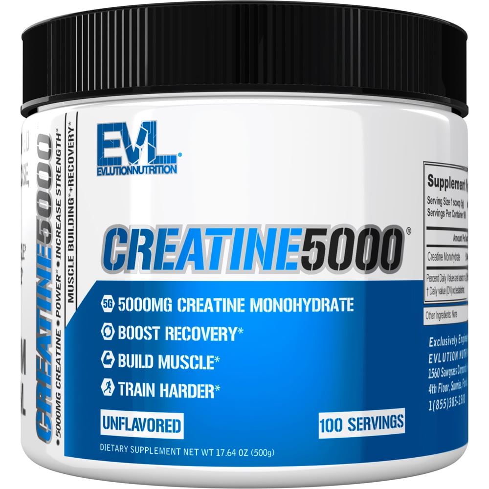 Evlution Nutrition Creatine 5000 - Supports Faster Recovery, Lean Muscle Growth & Performance ...
