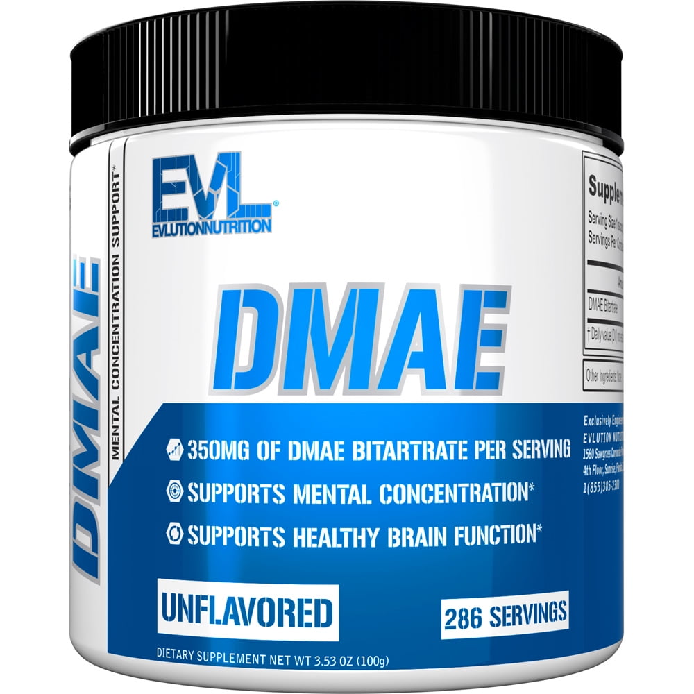 Evlution Nutrition DMAE - Supports Mental Concentration - 350 mg DMAE ...