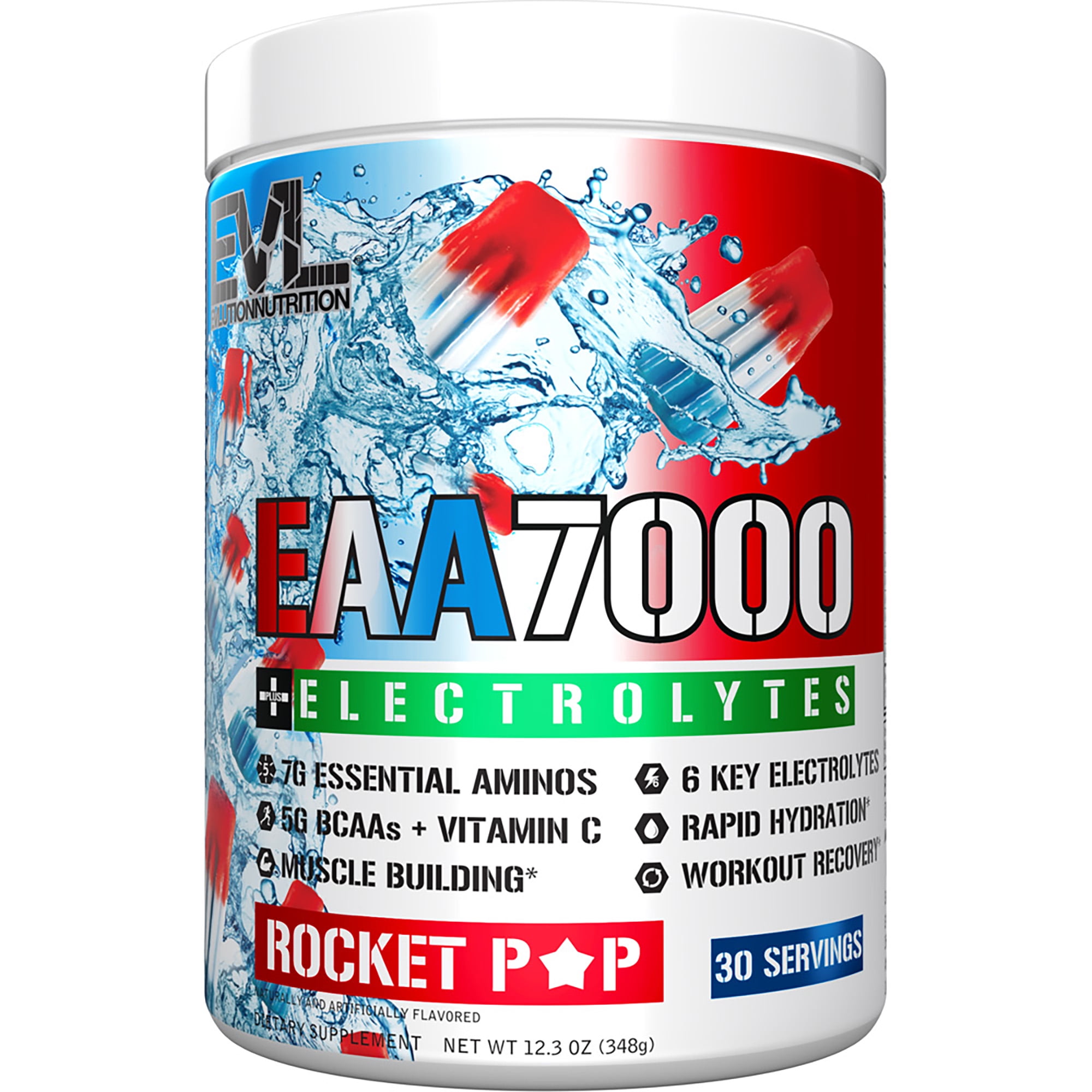 Evlution Nutrition EAA7000 + Electrolytes - Pre & Post Workout Powder ...