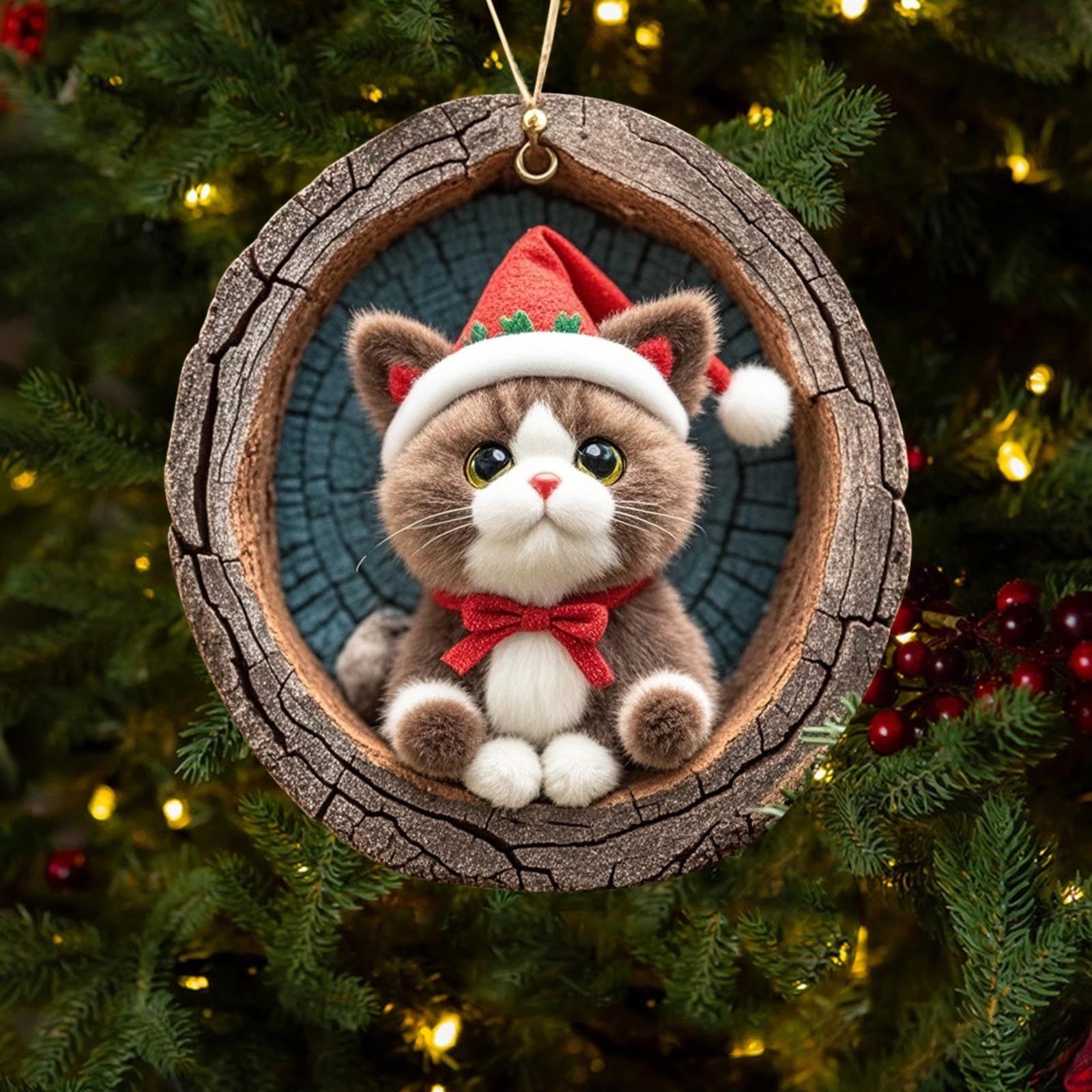 Evlvelym Animals Christmas Ornaments Cute Cat Christmas Ornaments for ...