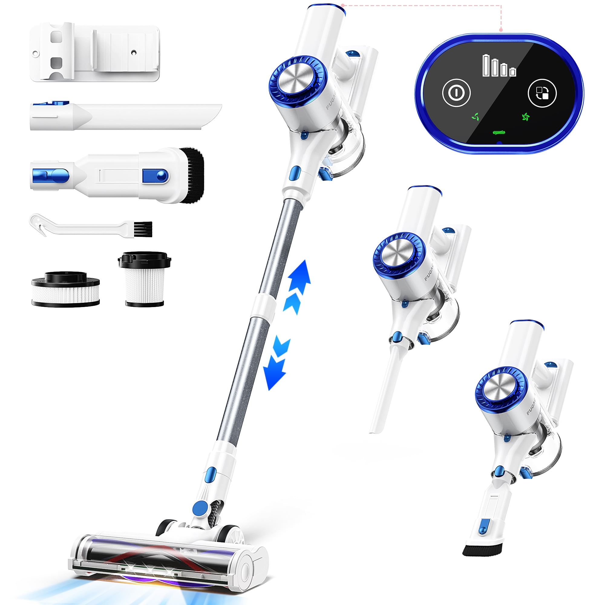 Evmore Cordless Vacuum Cleaner, 50Mins Max Runtime, 38000pa/400W ...