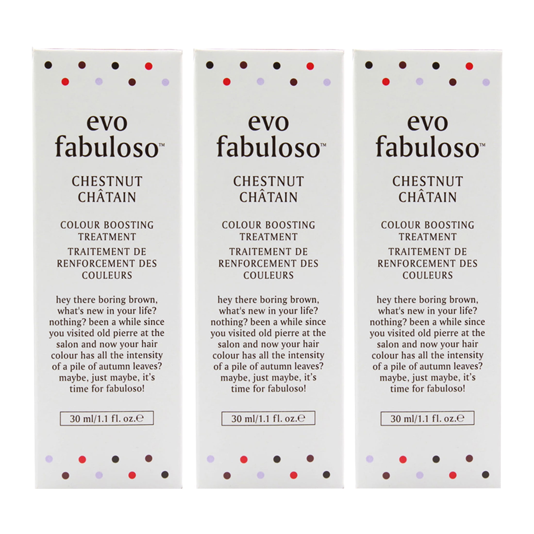 Evo Fabuloso Chestnut Colour Boosting Treatment 1.1 oz (Pack of 3 ...