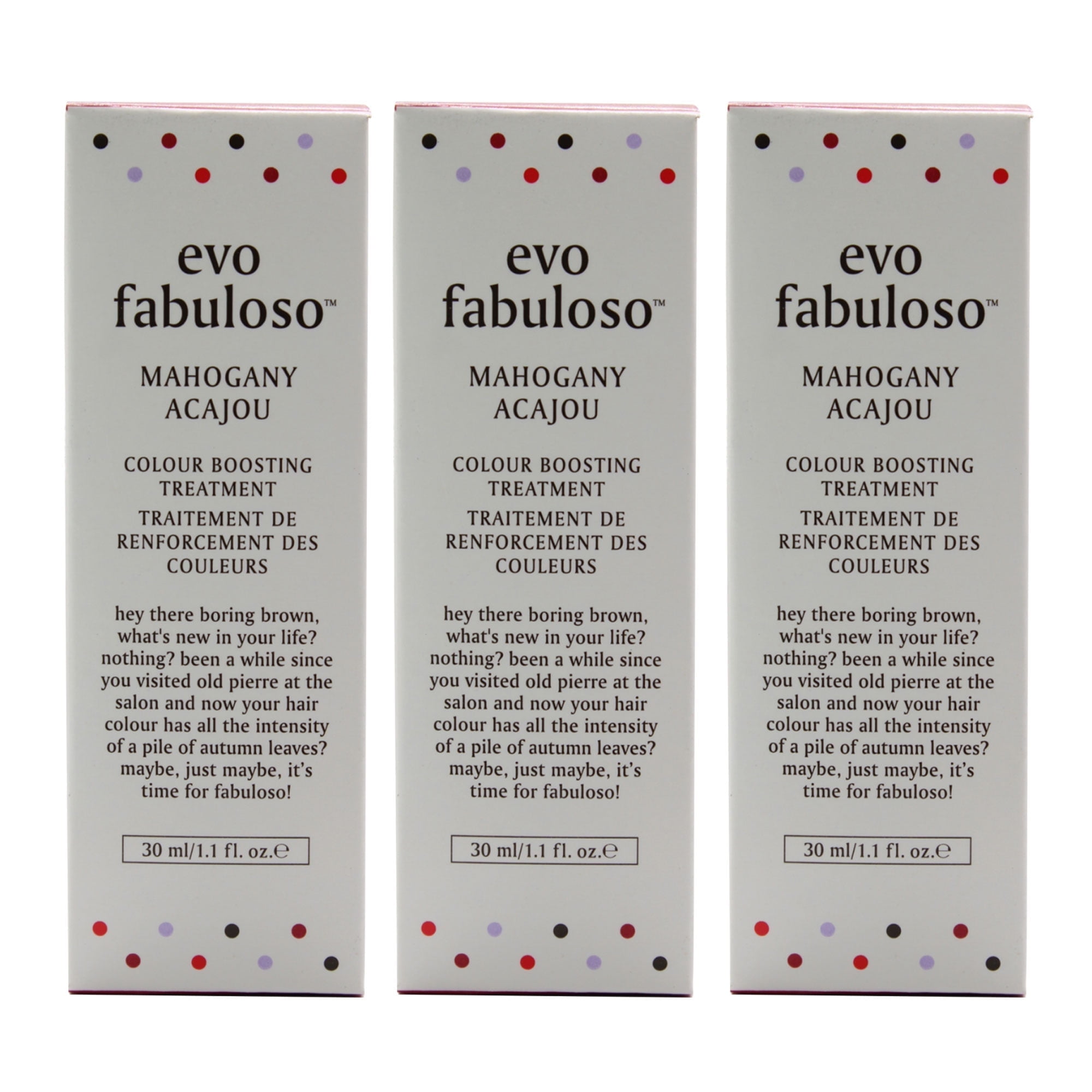 Evo Fabuloso Mahogany Colour Boosting Treatment 30 ml / 1.1 Fl Oz (Pack ...