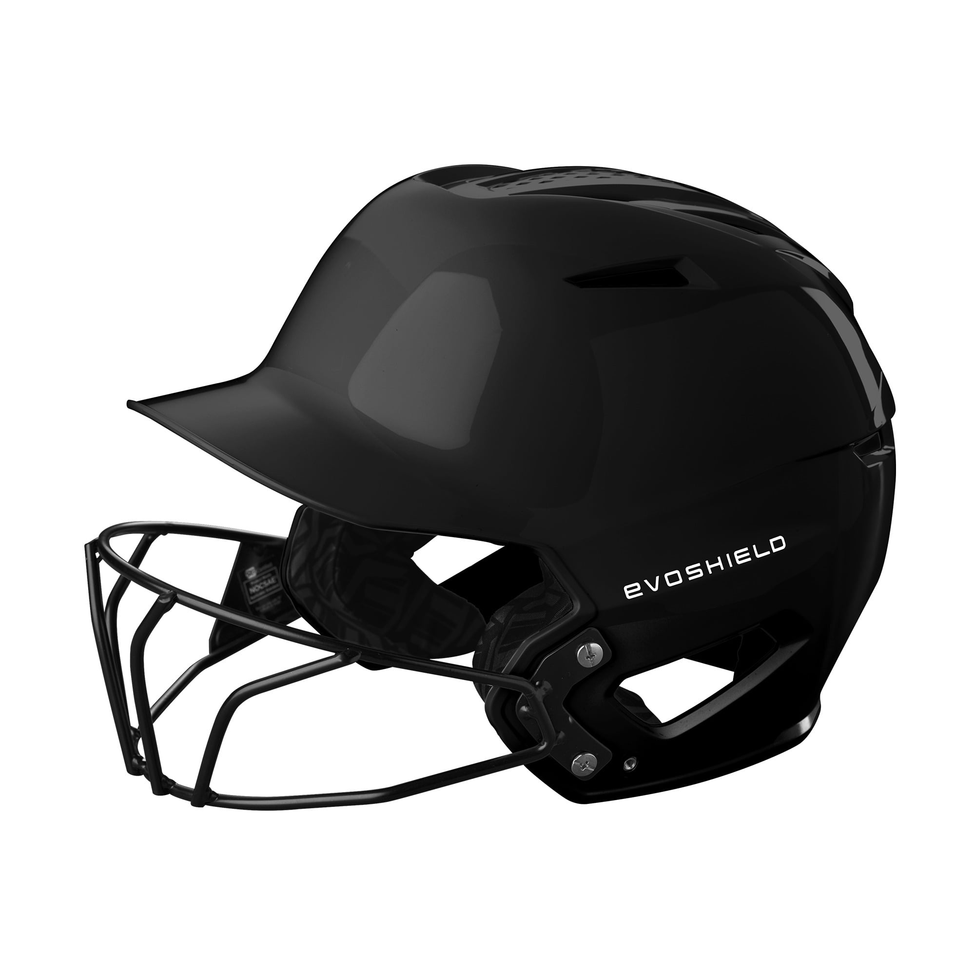 EvoShield XVT 2.0 Batting Helmet with Facemask, Gloss Finish, Black, S-M - Walmart.com