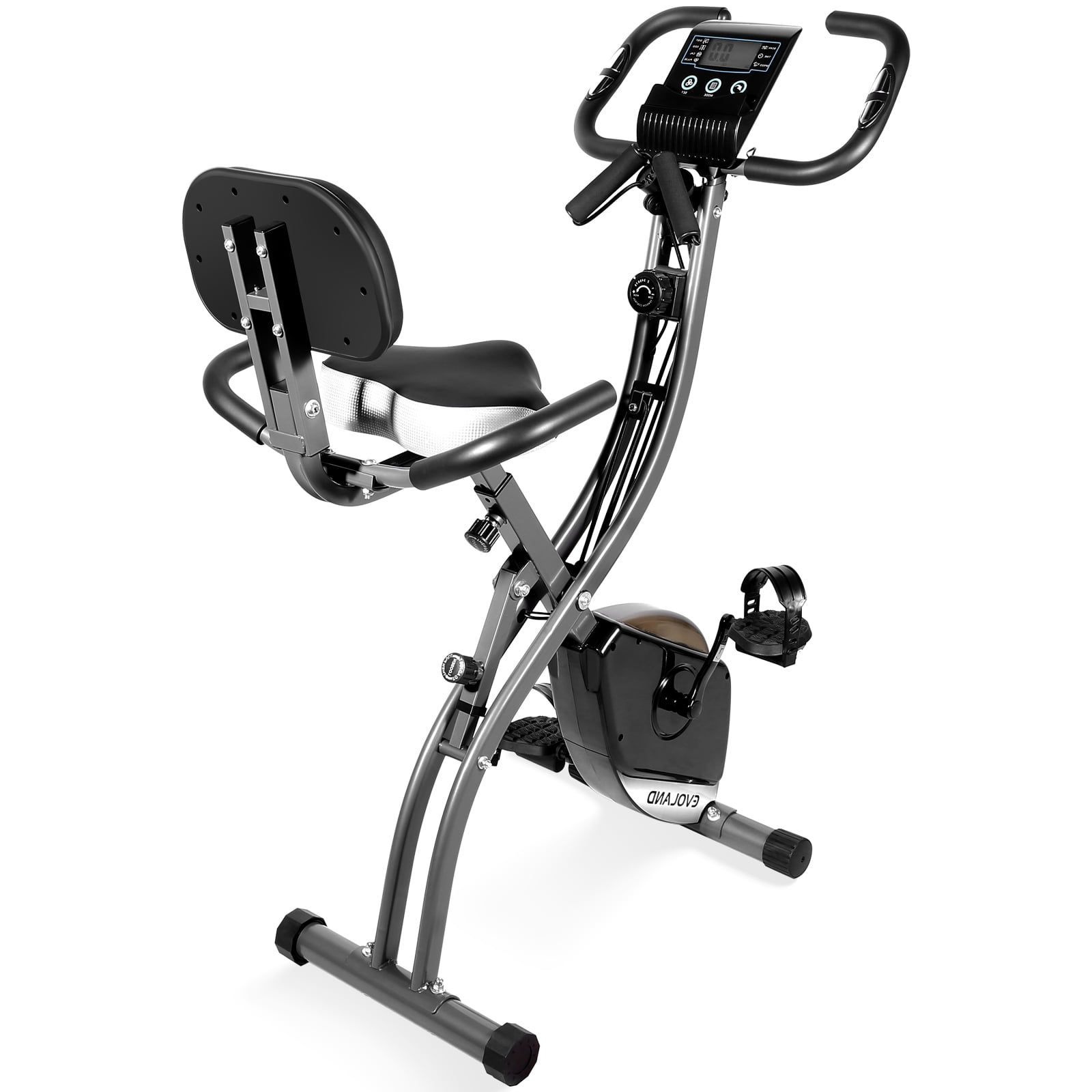 Evoland Fitness Cardio Foldable Home Exercise Bike, Magnetic Cycling Bicycle for Gym, 264 lbs ...