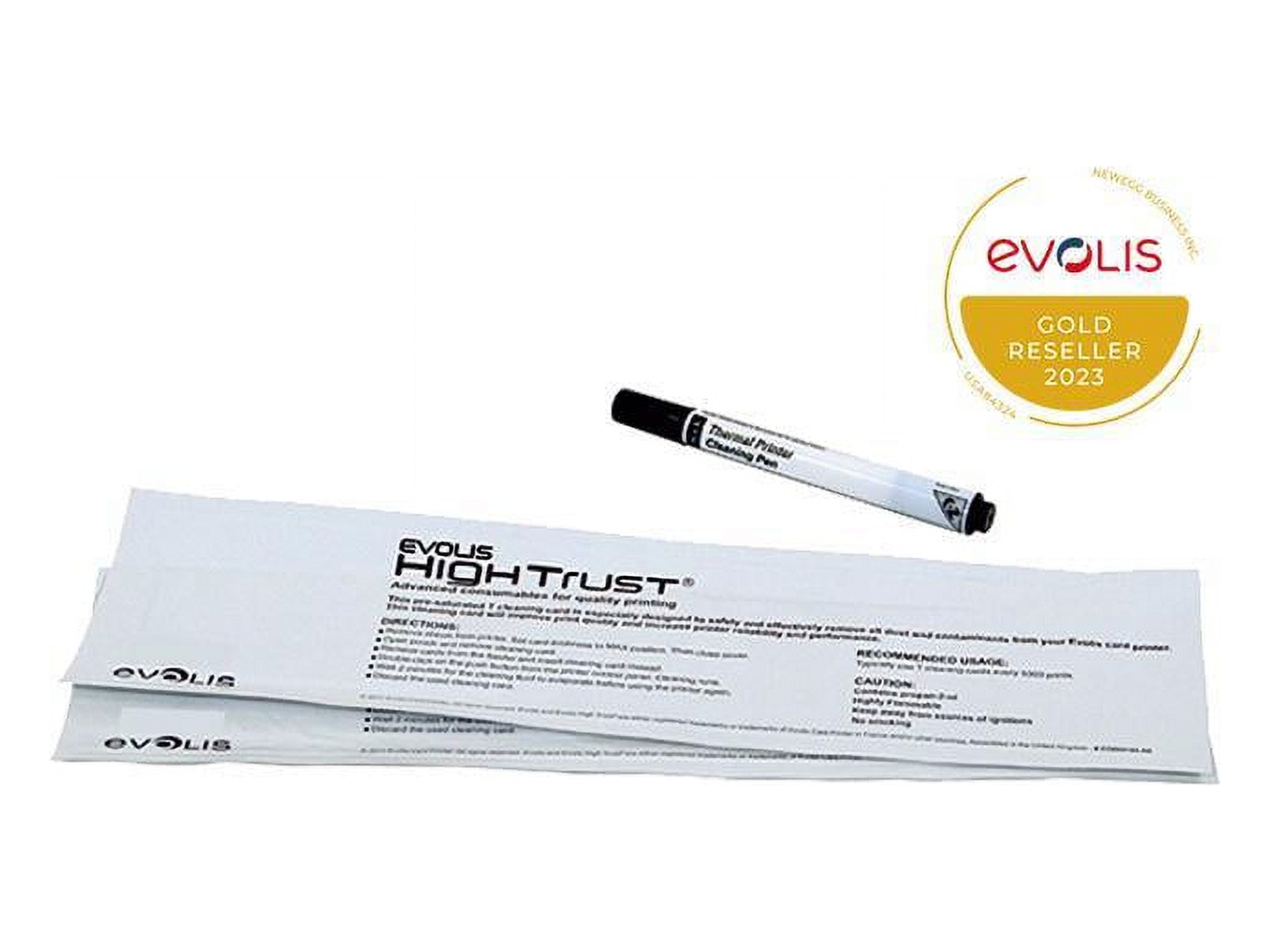Evolis Badgy ACL008 100/200 Printer Cleaning Kit- 2x Cleaning Cards, 1x ...