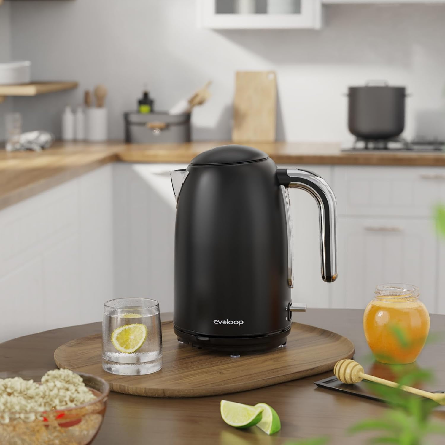Evoloop Electric Kettles, 1.7L Tea Kettle, Hot Water Boiler , Stainless ...