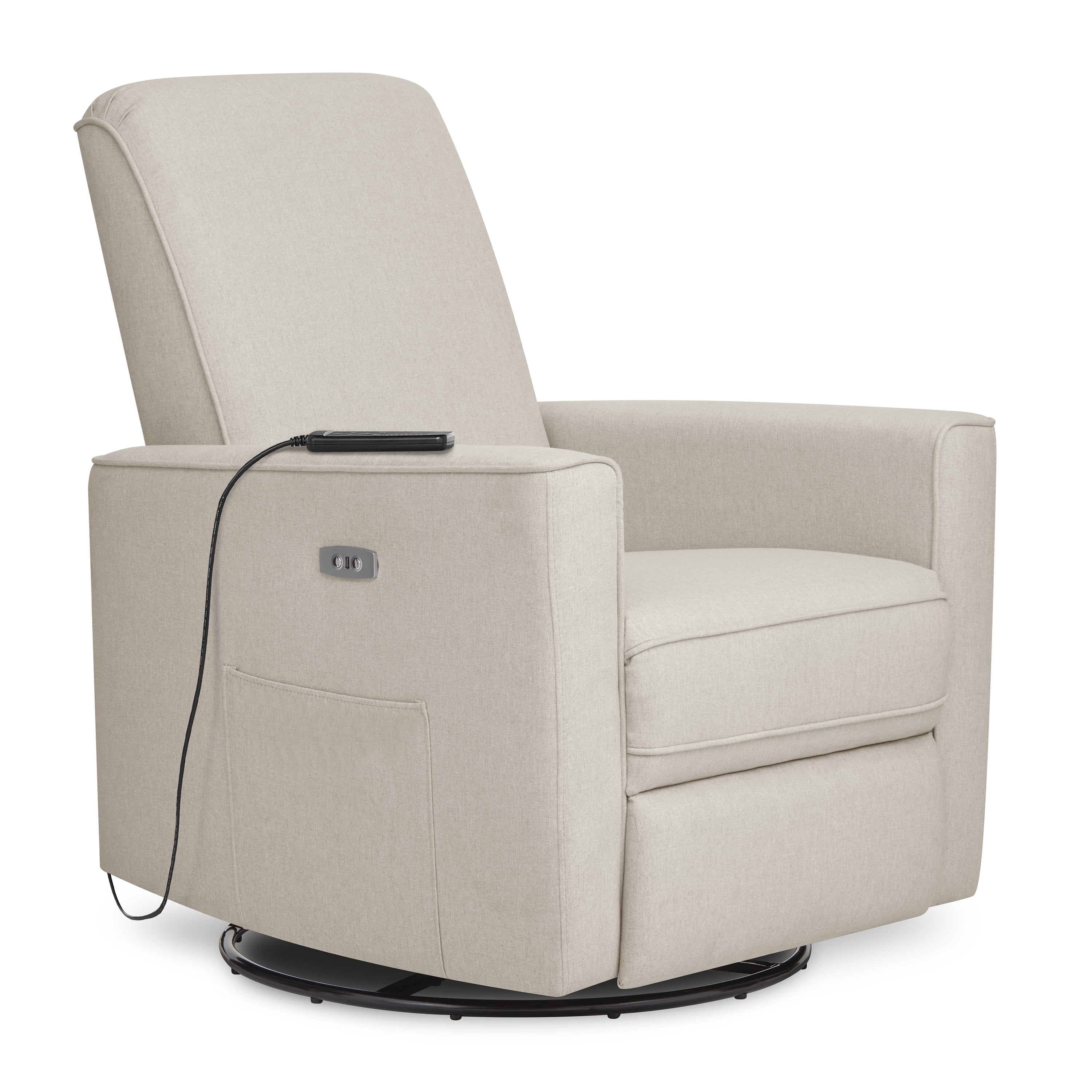 evolur Harlow Deluxe Glider Recliner with Massager and USB Port, Light ...