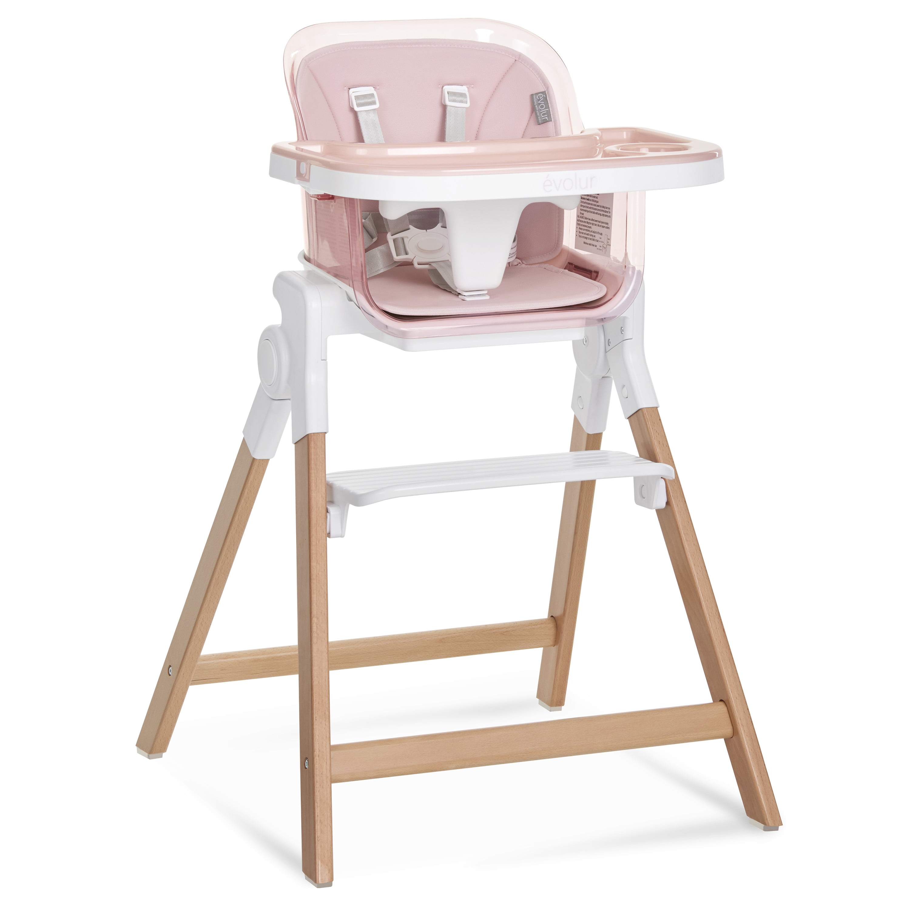 Evolur Tiny Throne 2-in-1 Portable High chair in Grapefruit Pink, Baby ...