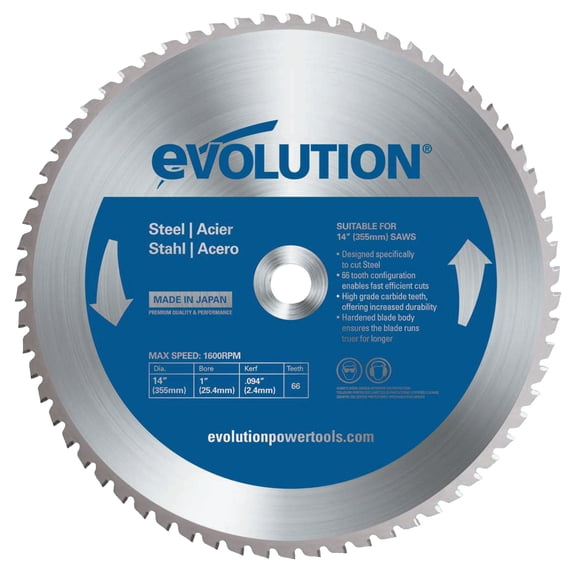 Evolution 14BLADEST | 14 In. | 66T | 1 In. Arbor | Mild Steel And ...