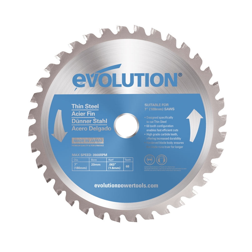 Evolution 180BLADETS | 7 In. | 68T | 20mm Arbor | Thin Steel And ...