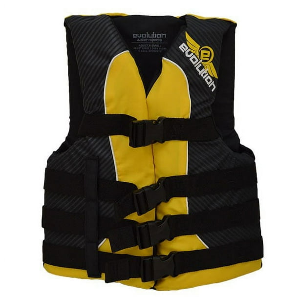 Evolution Boat Life Jacket 112232-300-010-13 | Adult XS Yellow Black ...