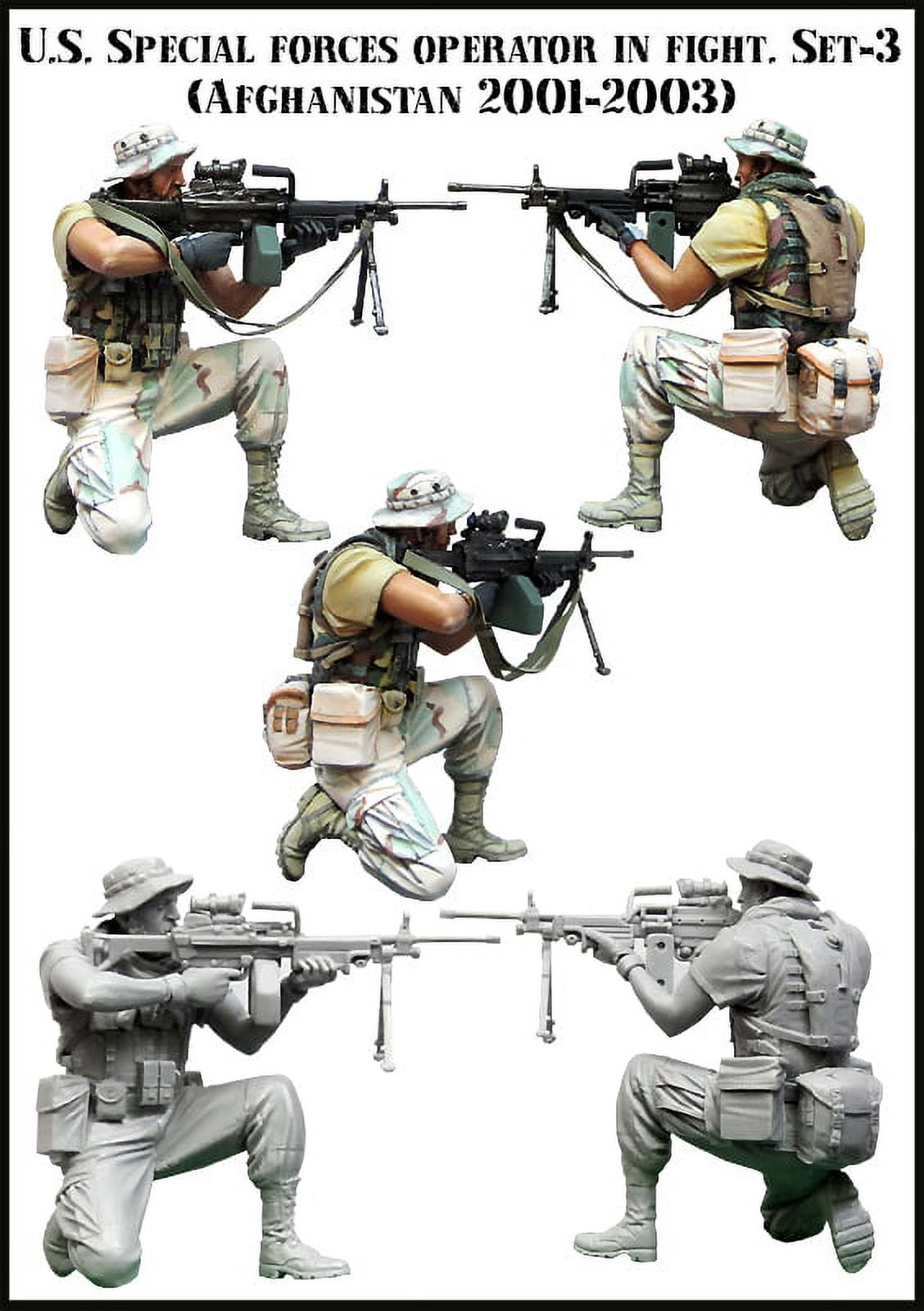 Evolution Miniatures 1:35 US SF Operator in FIght Set3 Afghan Resin Kit ...