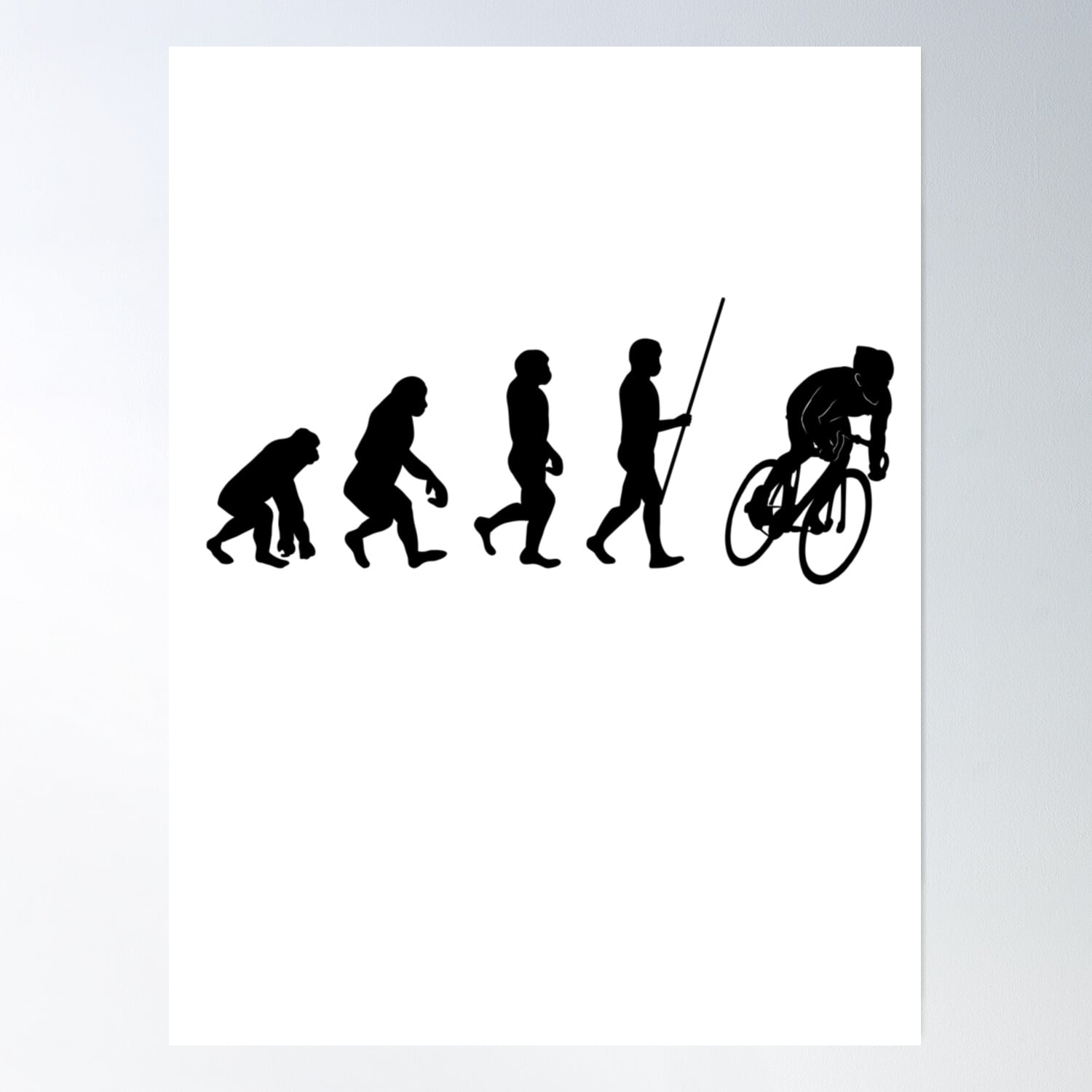 Evolution Mountain Biker Bike Bicycle Poster Wall Art, Modern Wall Decor, 8x12 UNFRAMED ...