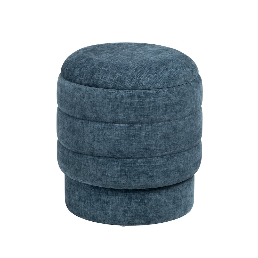 Evolution Navy Blue Round Ottoman W/ Storage - Walmart.com