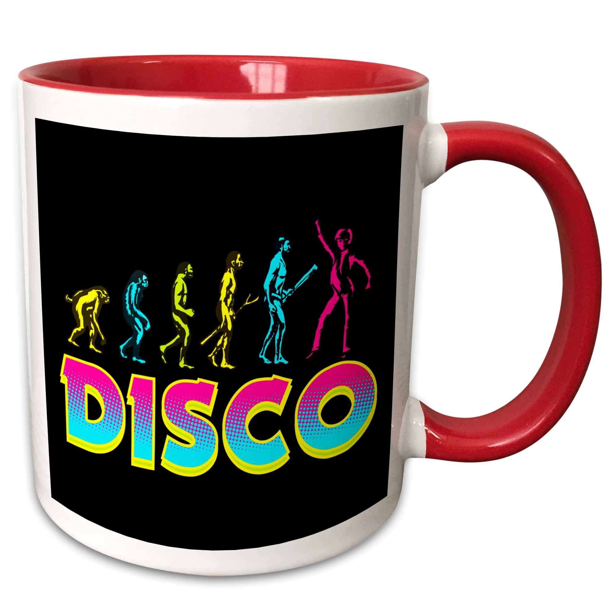 3drose, Evolution of Disco Dancer with Many Colors, 11oz Two-tone Red ...