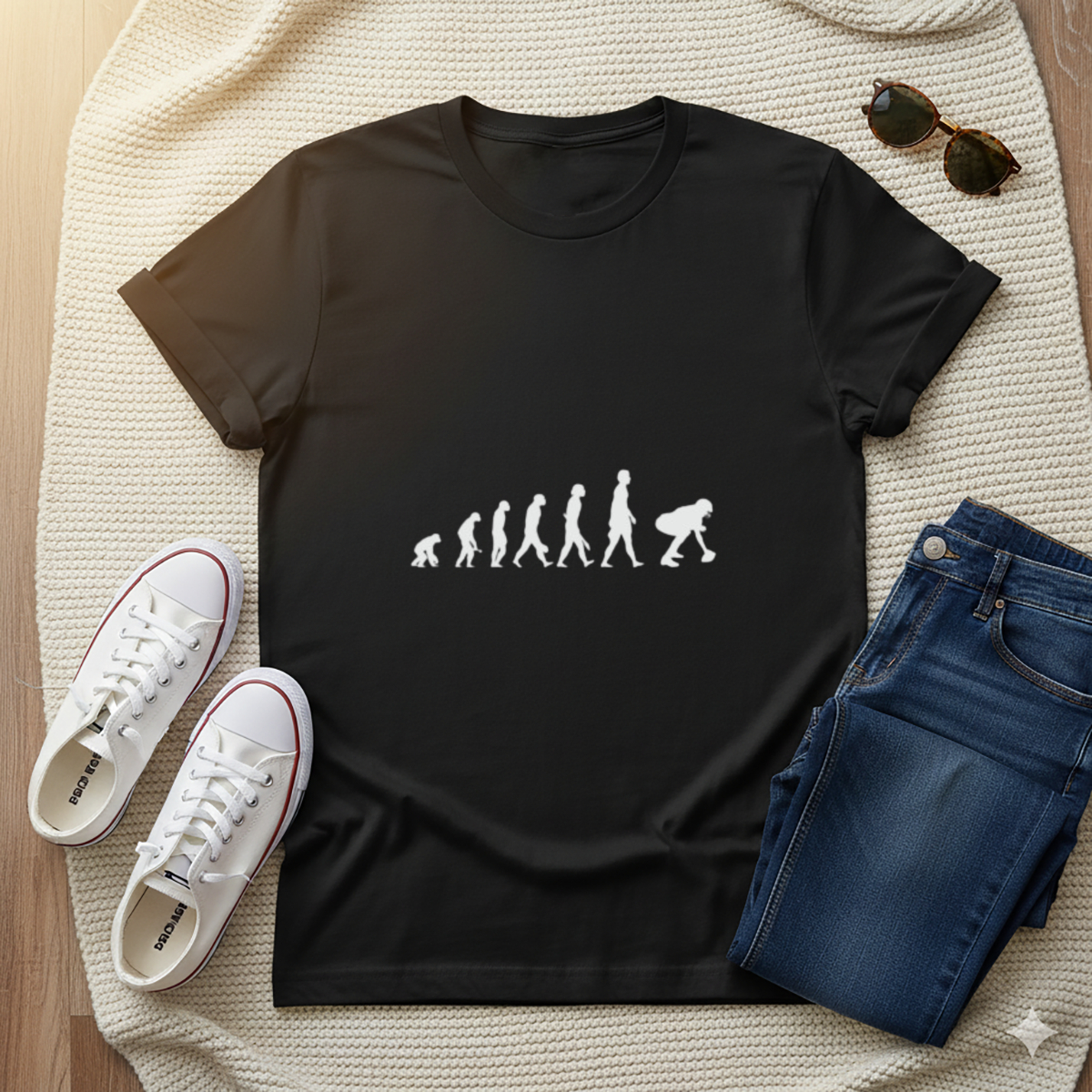 Evolution Of Man Football Funny Sports Humor Game Player Art Unisex T ...