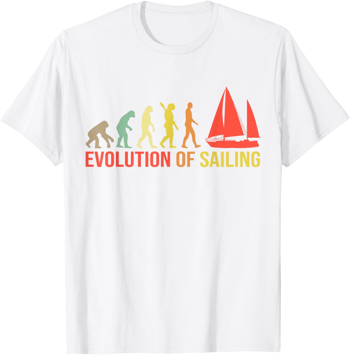 Evolution Of Sailing T-Shirt men and women can wear, black, white ...