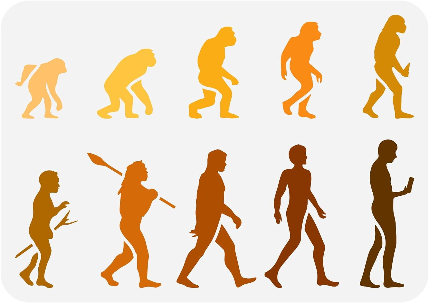 Evolution Painting Stencil 8.3x11.7inch Human Evolution Stencil for Painting Reusable Hominid ...