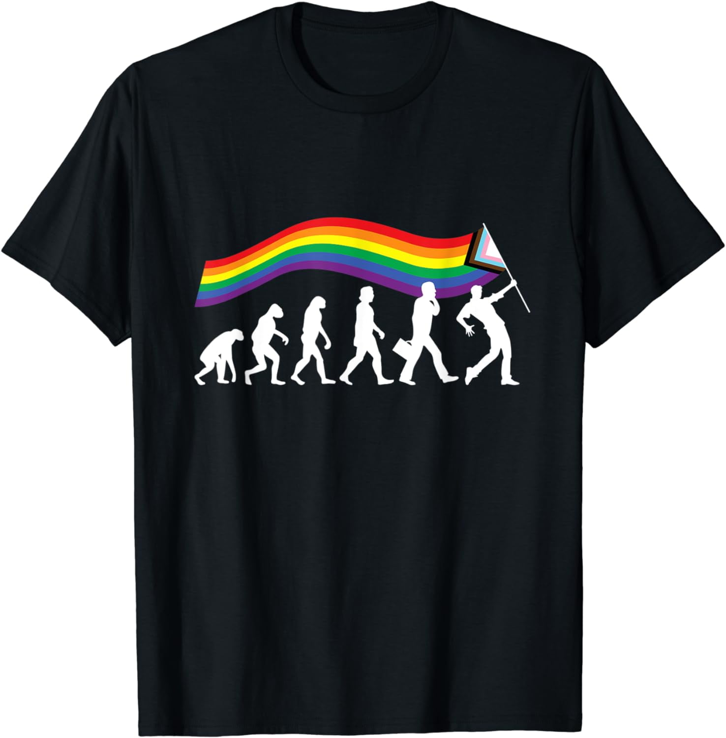 Evolution Parade LGBTQ Flag Gay Progress Pride Month T-Shirt - Walmart.com
