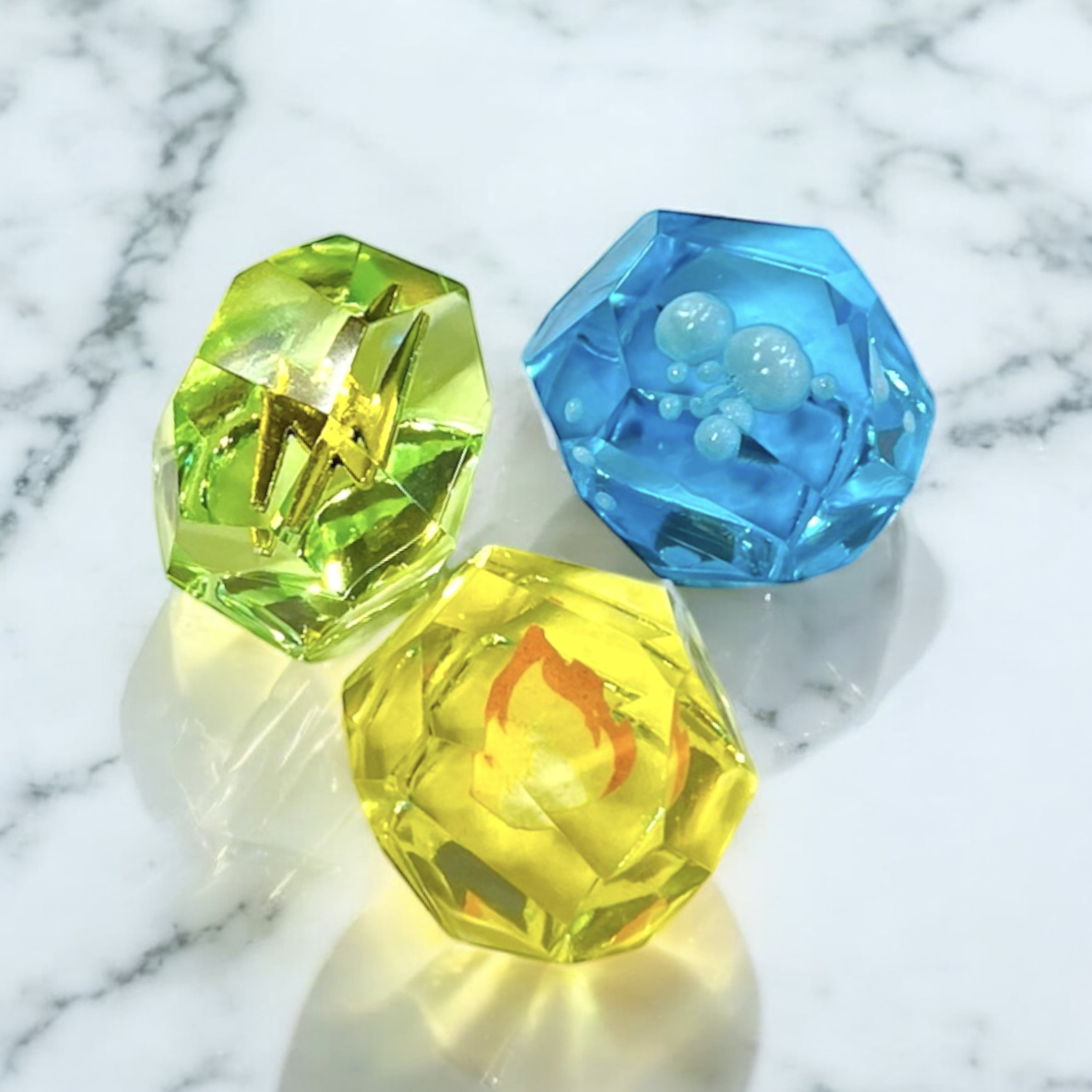 Evolution Stones (Fire, Thunder, Water) for Display, Trading Card Game ...