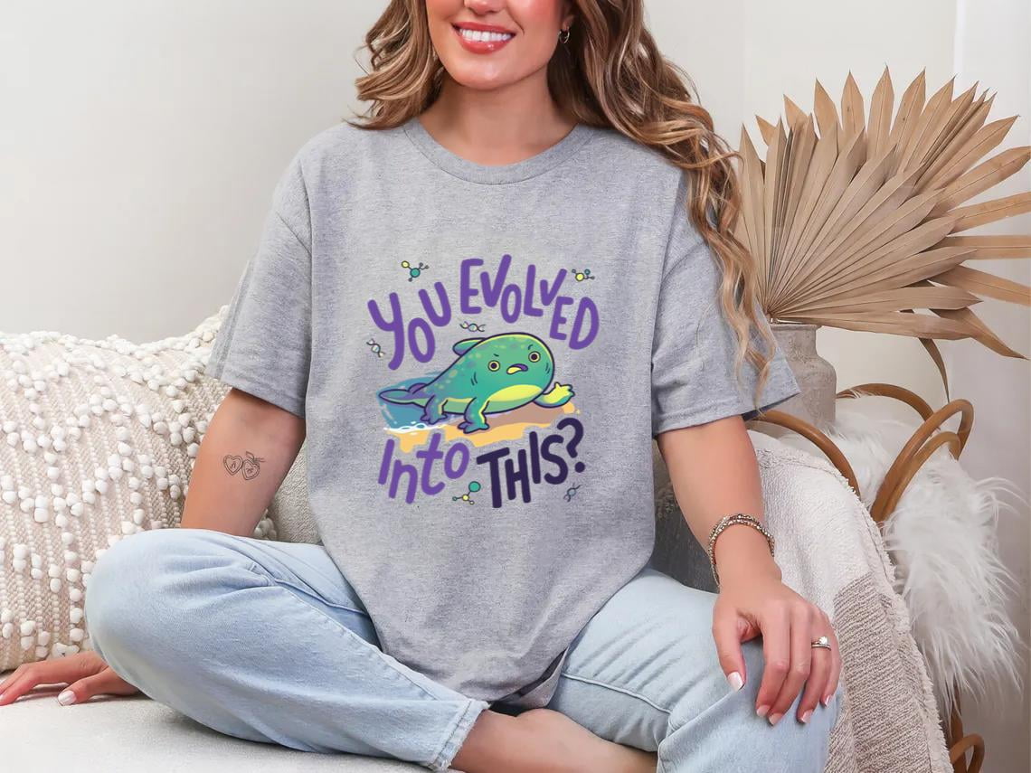 Evolution Went Wrong Funny Creature Joke T-Shirt, for men & women, up ...