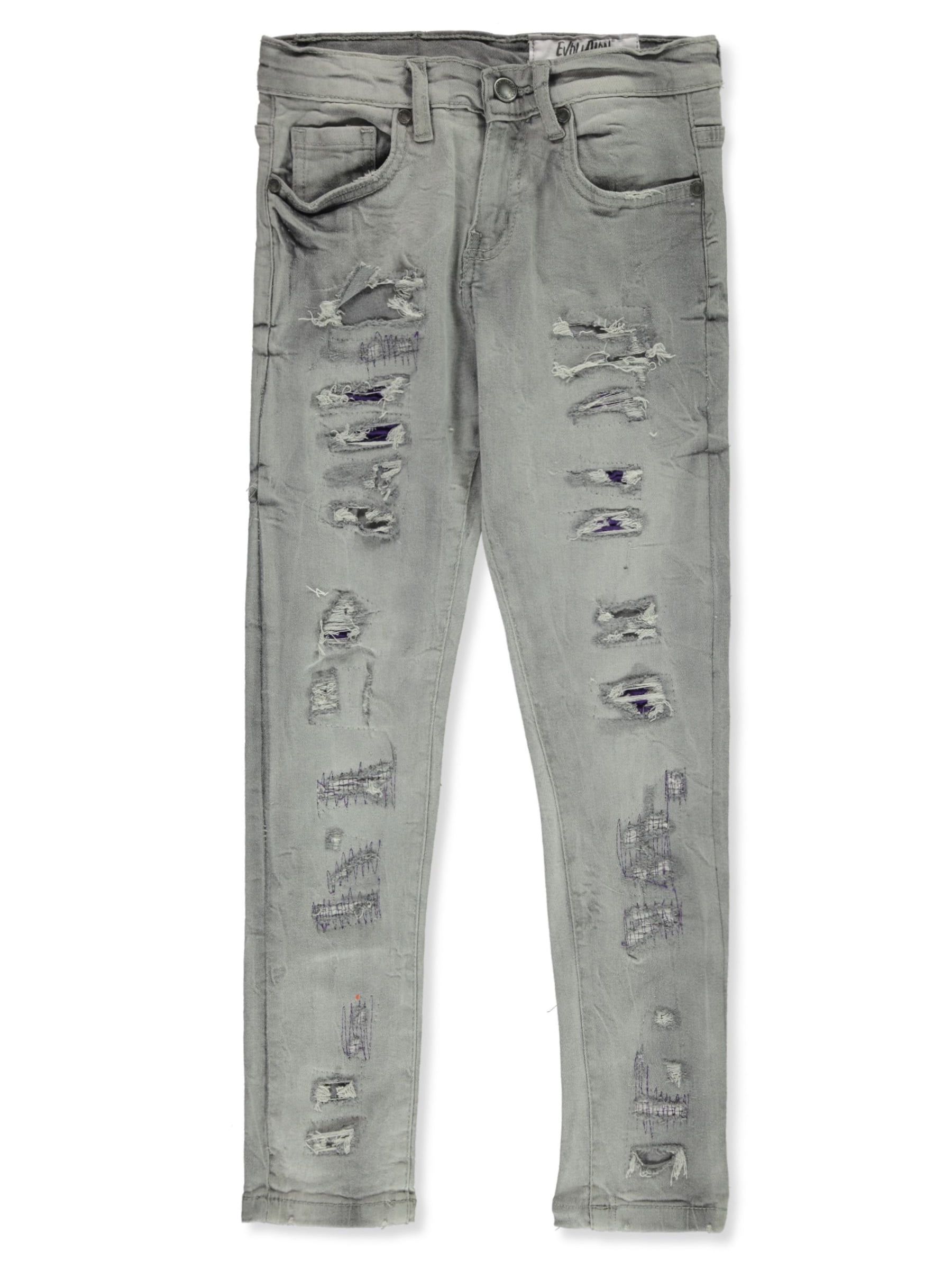 Evolution in Design Boys' Rip Jeans Color: gray/purple Size: 7 ...