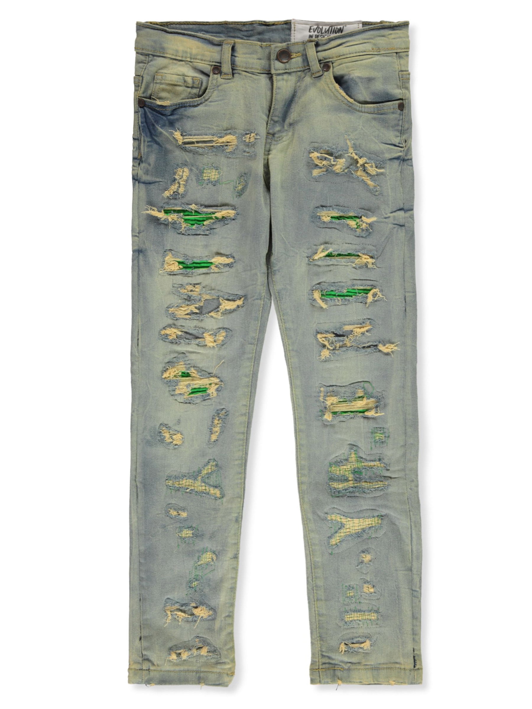 Evolution in Design Boys' Rip Jeans Color: green Size: 18 - Walmart.com