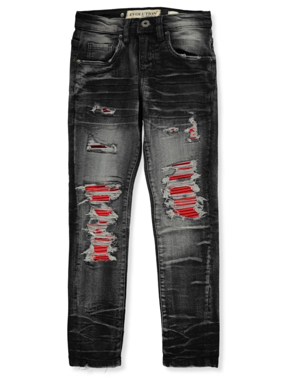 Evolution in Design Boys' Rip Repair Jeans - black/red, 3t (Toddler ...
