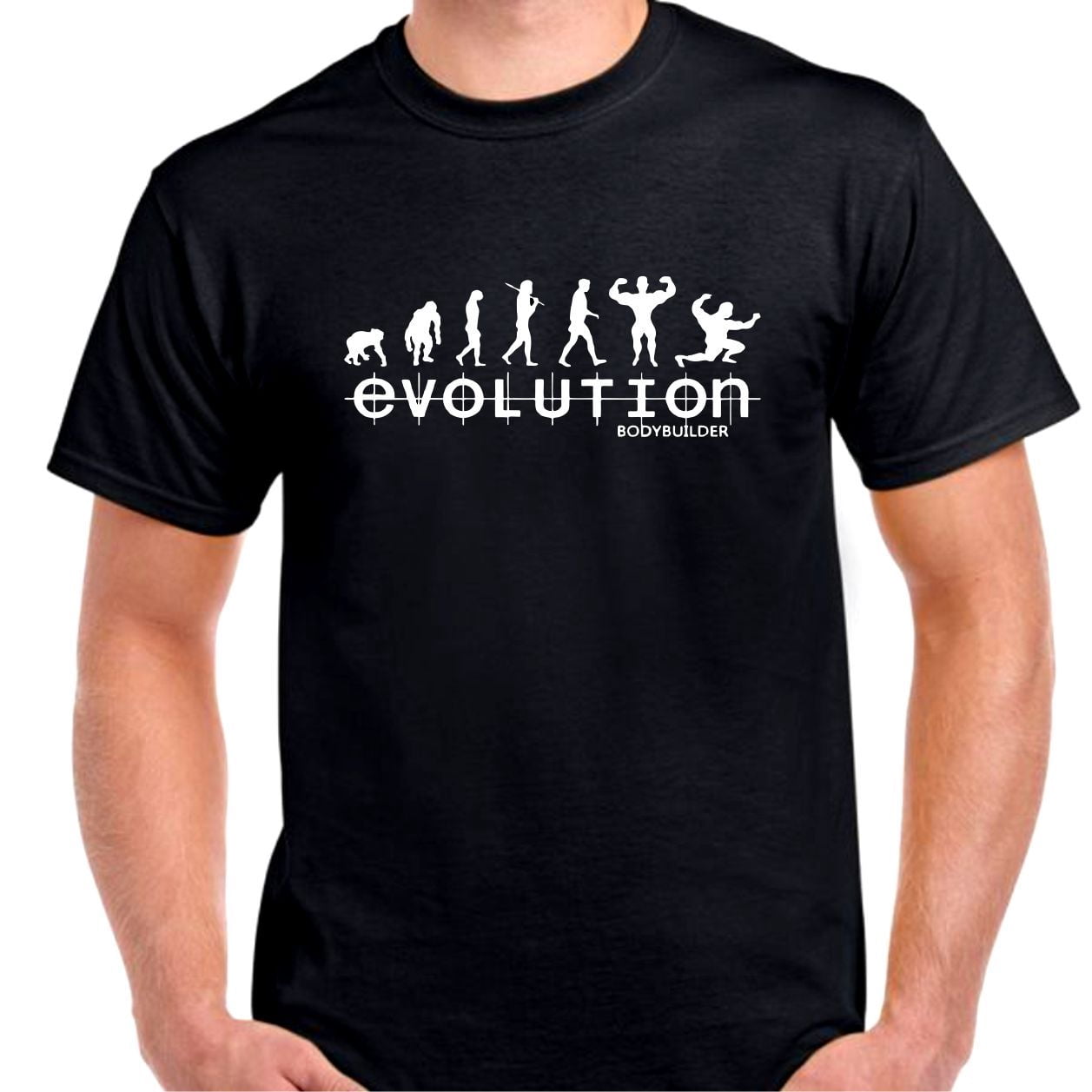 Evolution of Body Builder T shirt tee exercise Fitness - Walmart.com